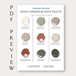 Rustic Farmhouse Paint Palette, Sherwin Williams, Whole House Paint ...