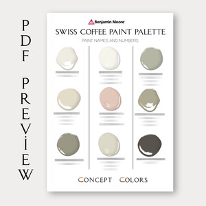 Swiss Coffee Color Palette, Benjamin Moore, Home Paint Palette, Cozy ...