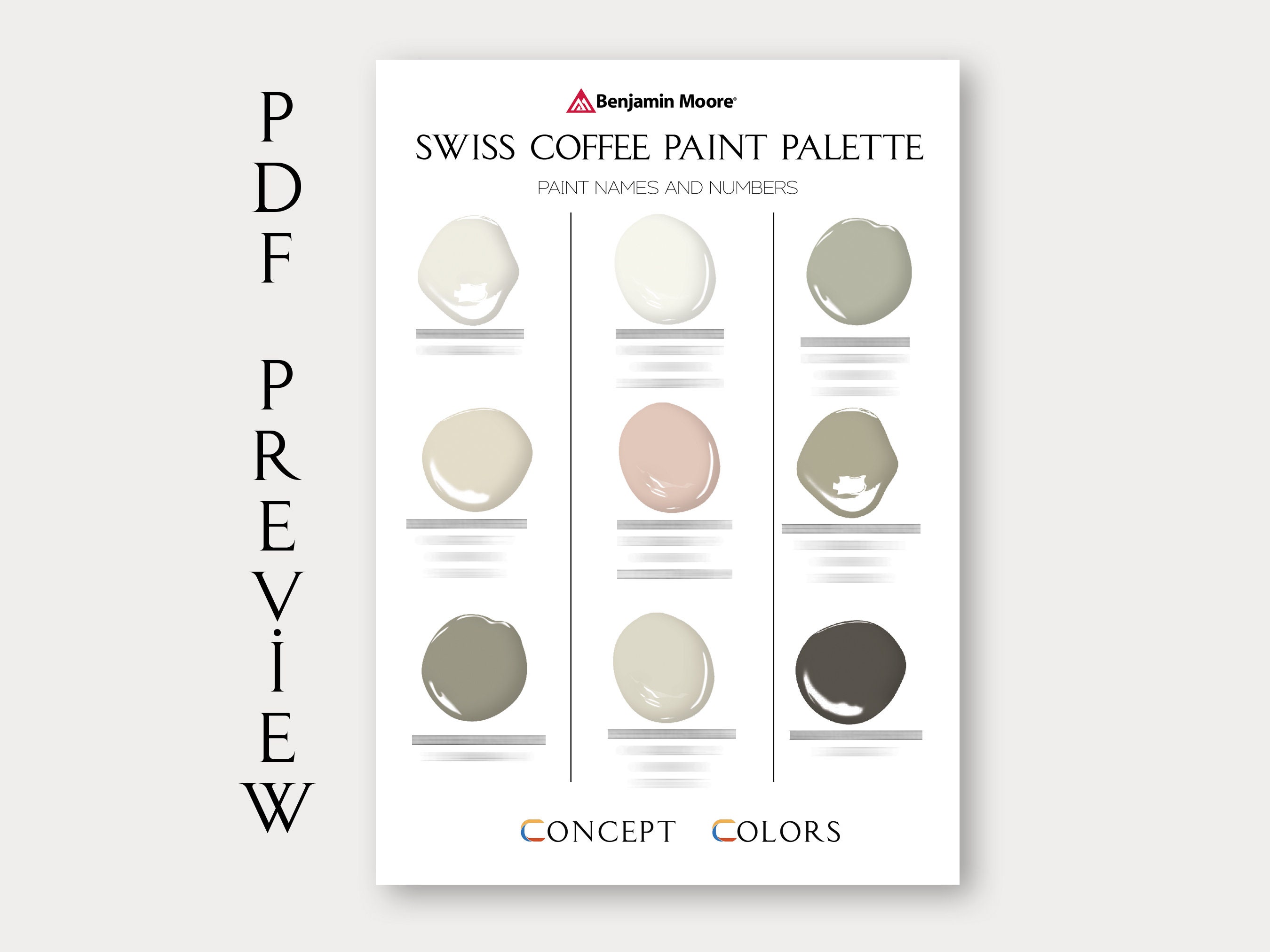 Benjamin Moore Swiss Coffee, Interior Paint Palette, Neutral Home Color ...