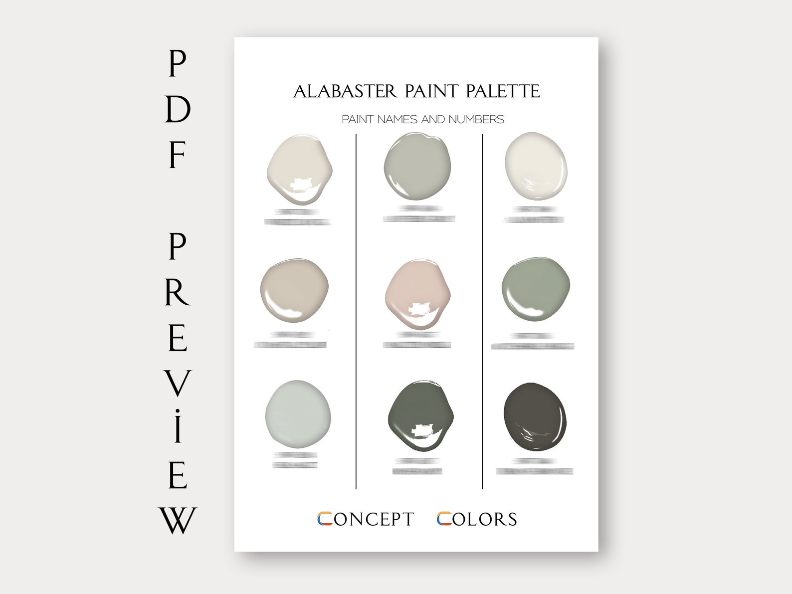 Sherwin Williams Alabaster Paint Palette Complementary Whole - Etsy