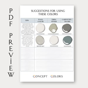 Repose Gray Color Palette, Sherwin Williams, Whole House Paint, Neutral ...