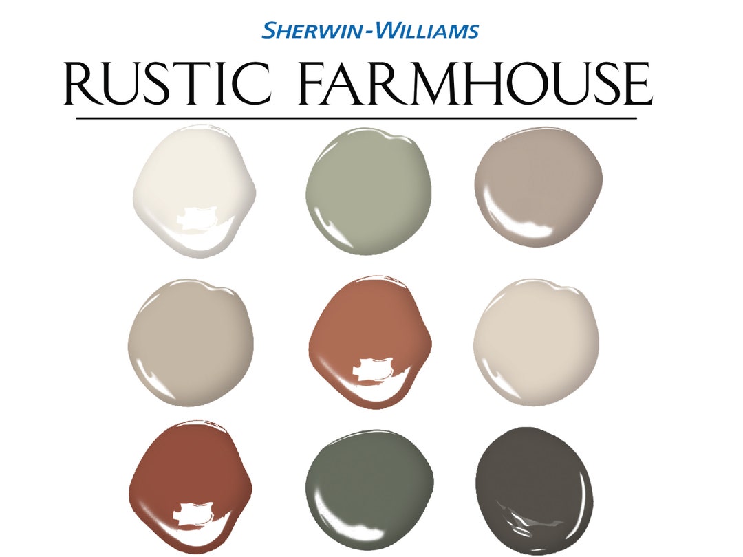 Rustic Farmhouse Paint Palette Sherwin Williams Whole House - Etsy