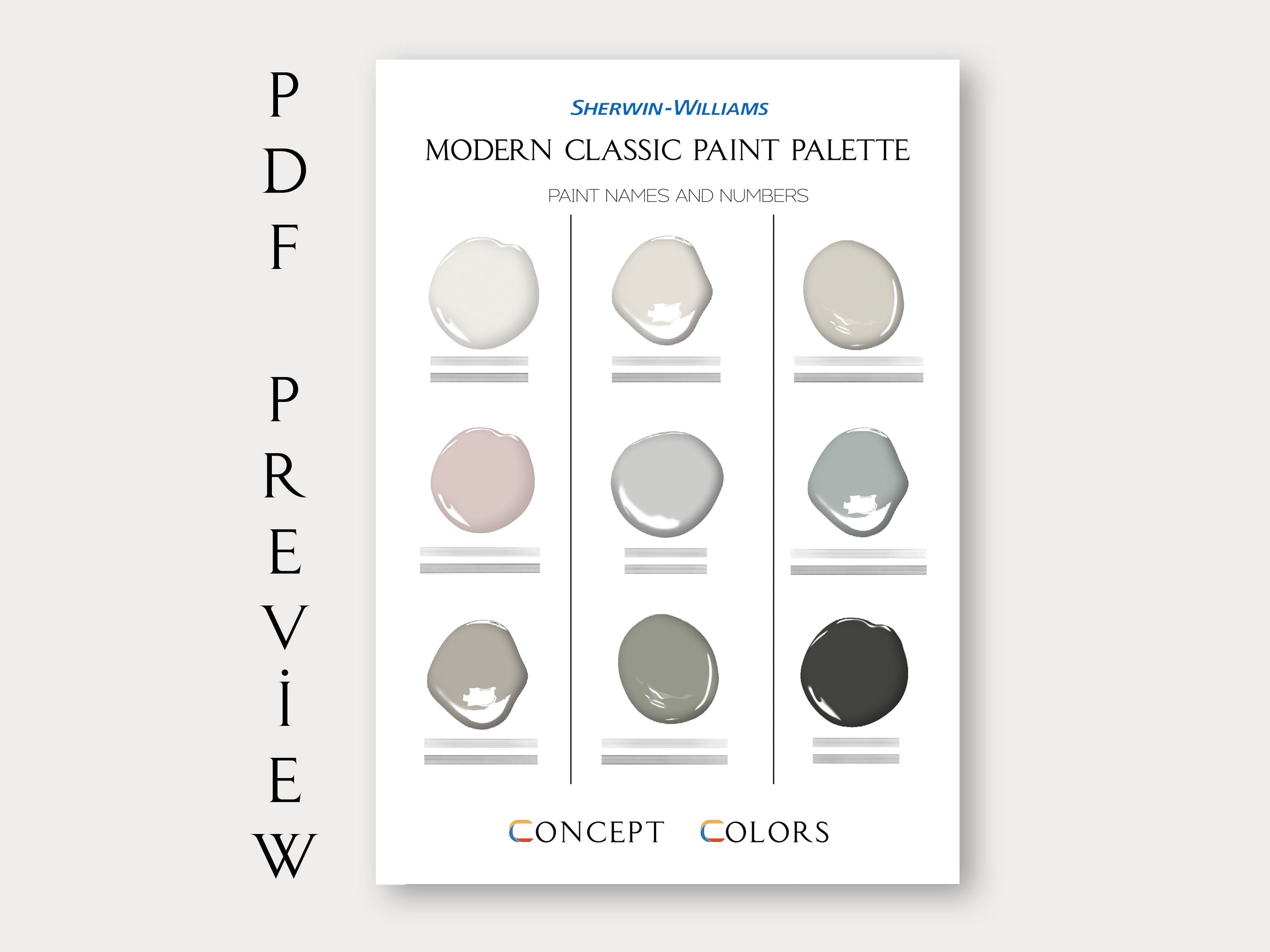 Sherwin Williams Modern Classic Home Paint Palette: Coordinating Colors ...