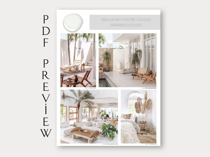 Bohemian Paint Palette - Benjamin Moore, Whole House Color Scheme, Boho ...