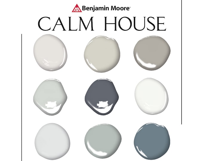 Calm Paint Color Palette Benjamin Moore Calm Undertone Calm - Etsy Canada