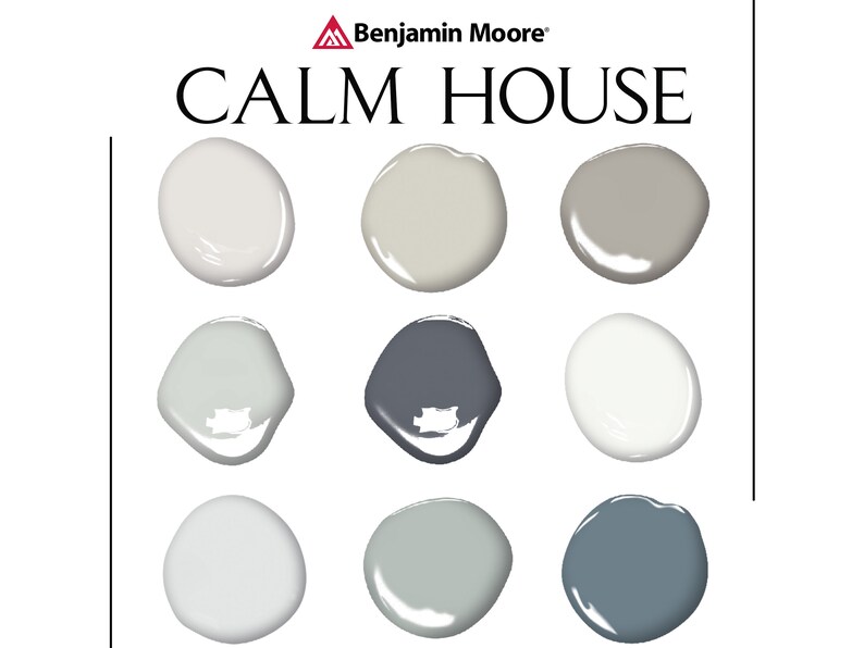 Calm House Paint Palette Benjamin Moore Calm Review Coastal - Etsy