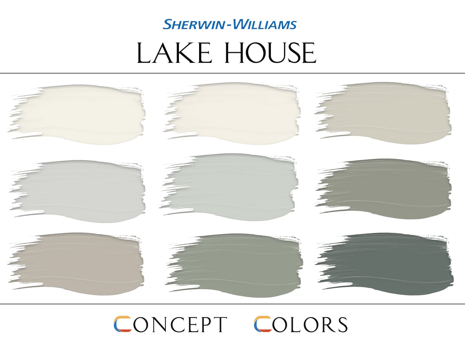 Lake House Paint Palette, Sherwin Williams, Lake House Color Scheme ...