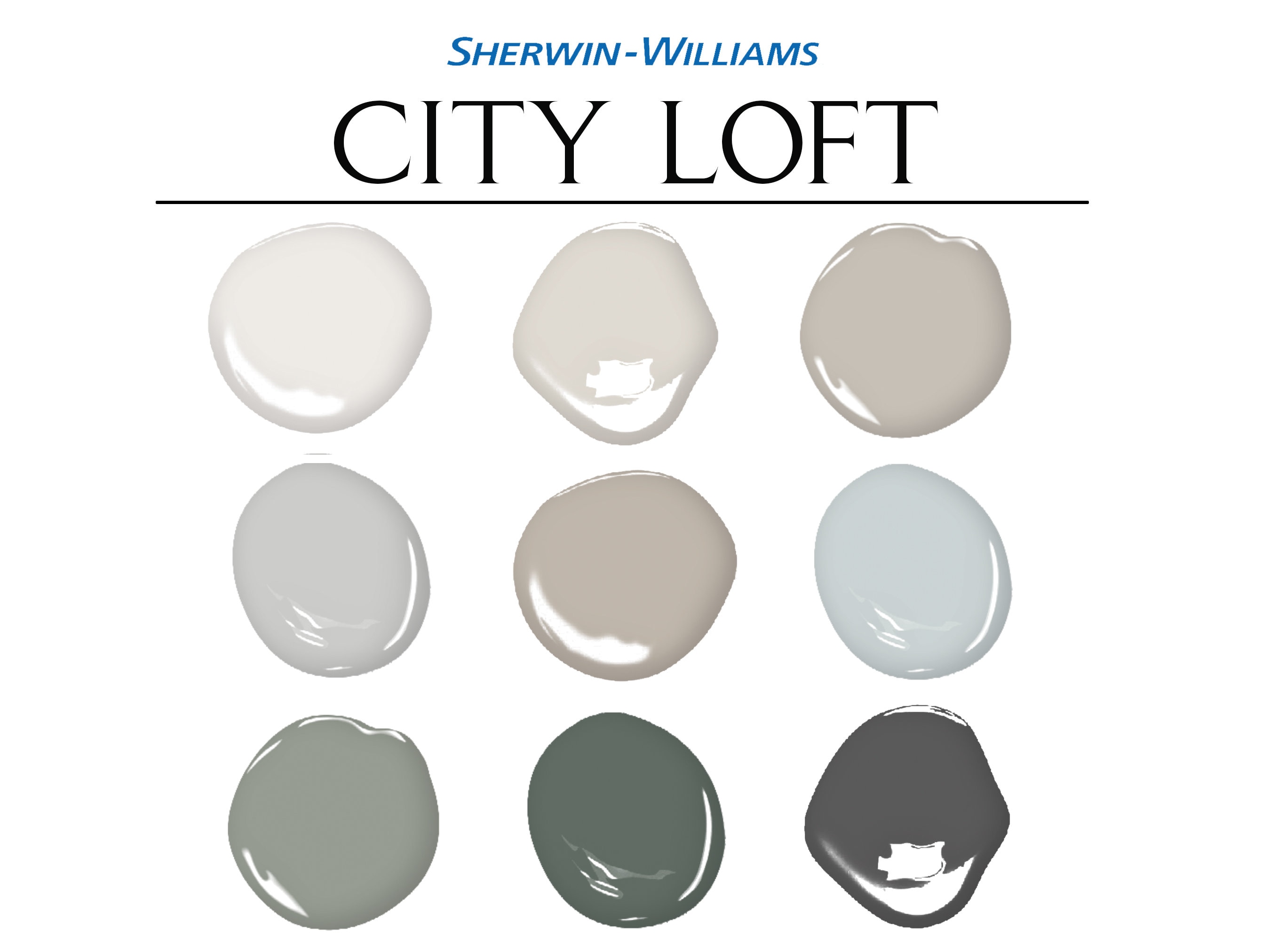 Sherwin Williams City Loft Paint Palette Complementary Whole - Etsy