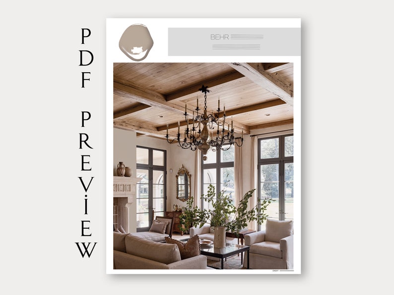 Rustic Farmhouse Paint Palette Behr Paint Guide Whole House - Etsy