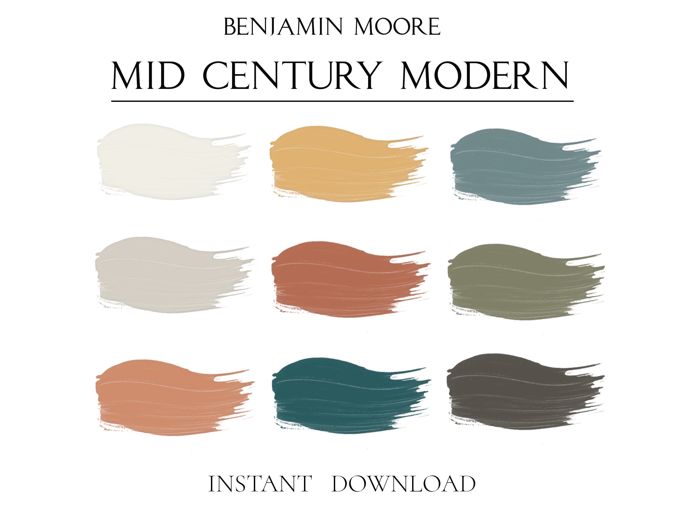 Benjamin Moore, Mid Century Modern Palette, Interior Paint Color, Mid ...