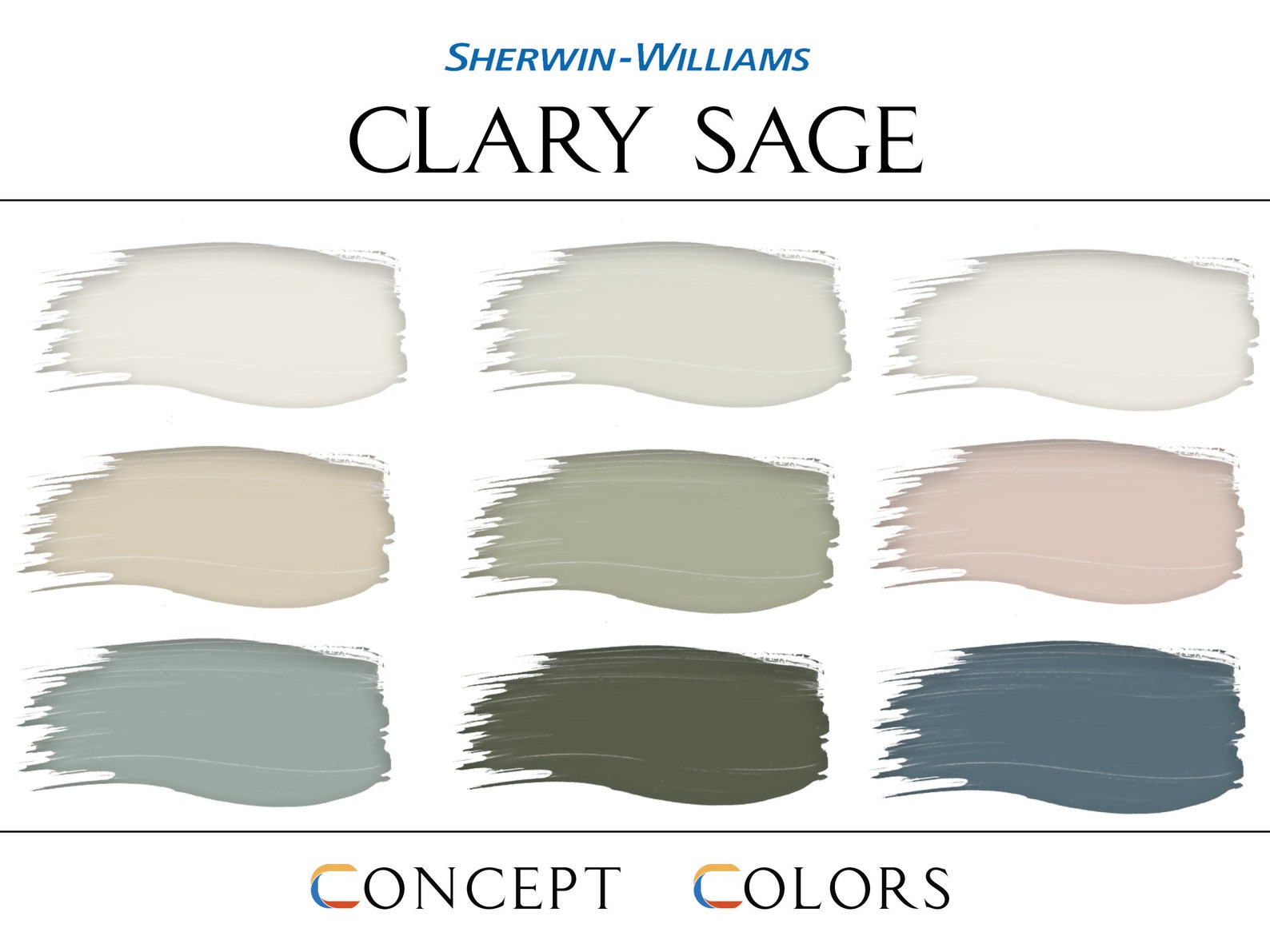 Sherwin Williams Clary Sage Palette Complementary Whole House - Etsy Sherwin Williams Clary Sage Palette Complementary Whole House - Etsy