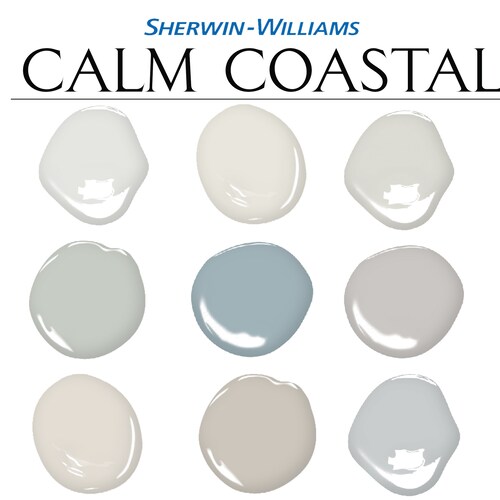 Sherwin Williams Beach House Paint Color Palette Calm Coastal - Etsy