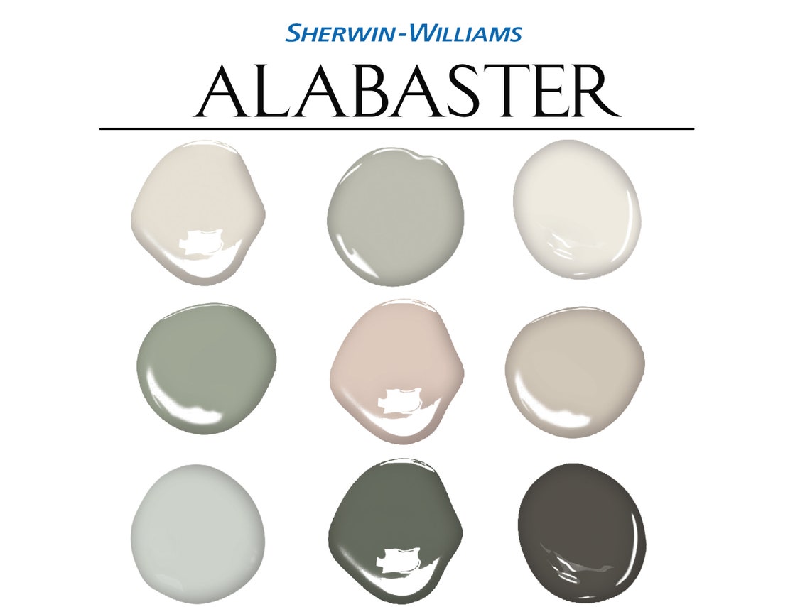 Sherwin Williams Alabaster Paint Palette Complementary Whole - Etsy