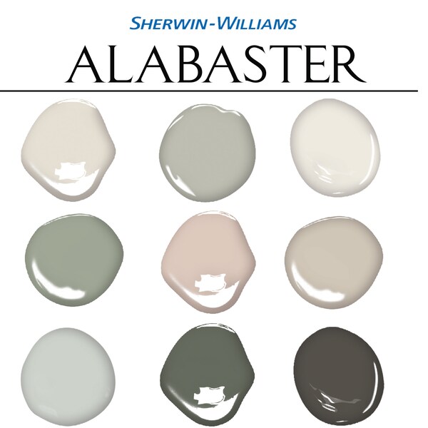 Sherwin Williams Alabaster White Coordinating Colors - Etsy