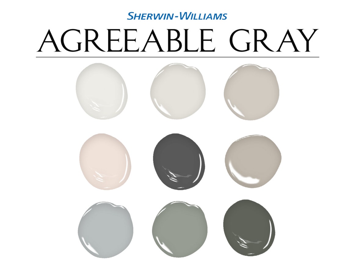 Sherwin Williams Agreeable Gray Paint Palette Coastal Paint - Etsy