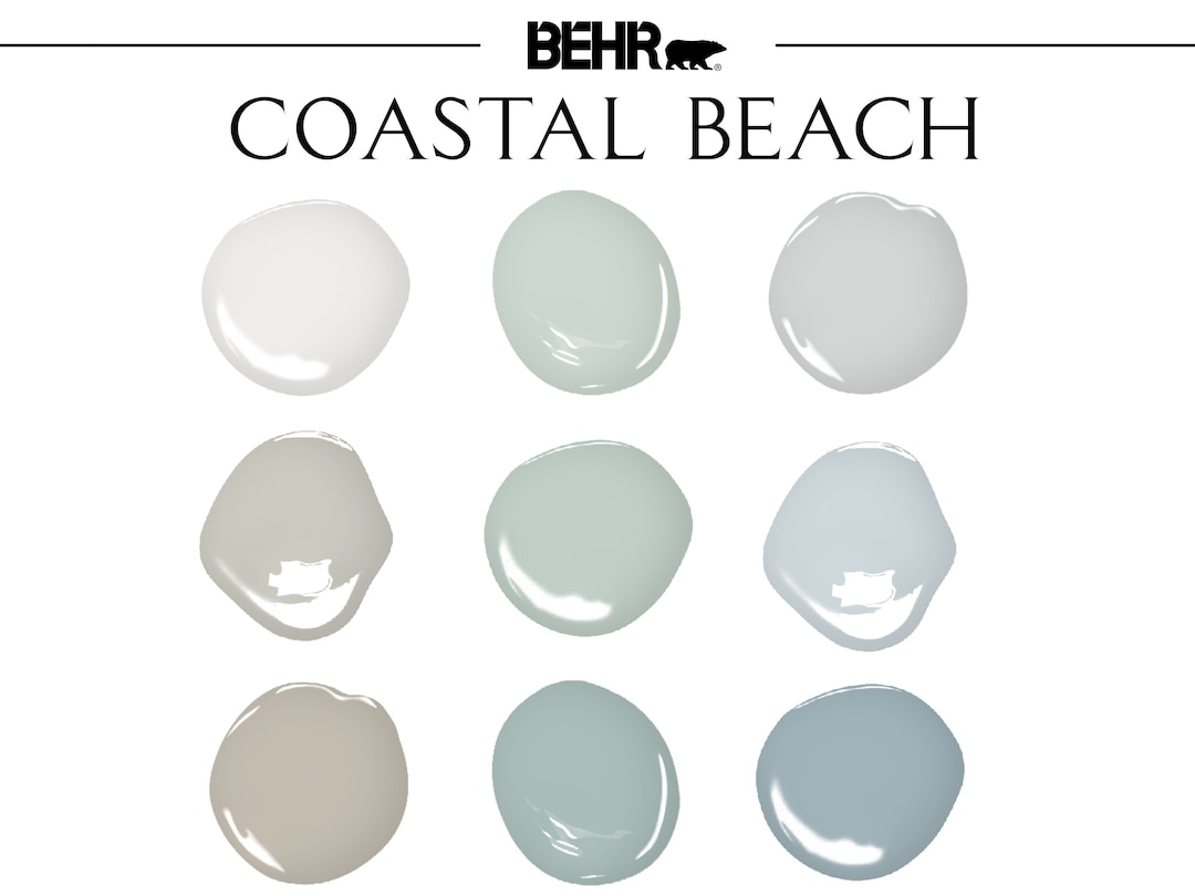 Coastal Beach Color Scheme, Behr, Whole House Paint Palette, Calm ...
