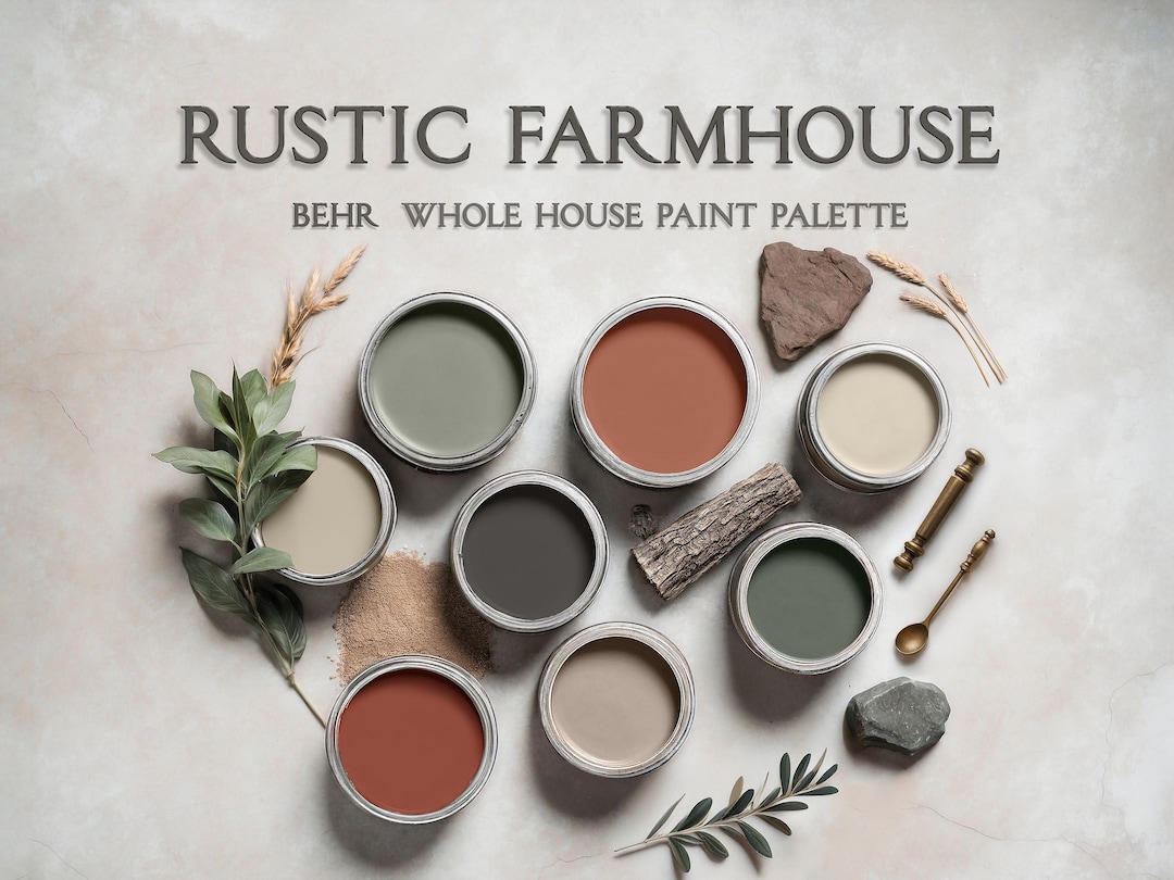 Rustic Farmhouse Home Paint Color Palette for Cozy House Decor, Behr ...