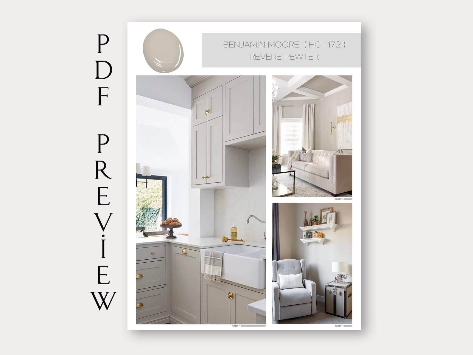 Revere Pewter Paint Palette - Benjamin Moore, Natural Warm Colors ...
