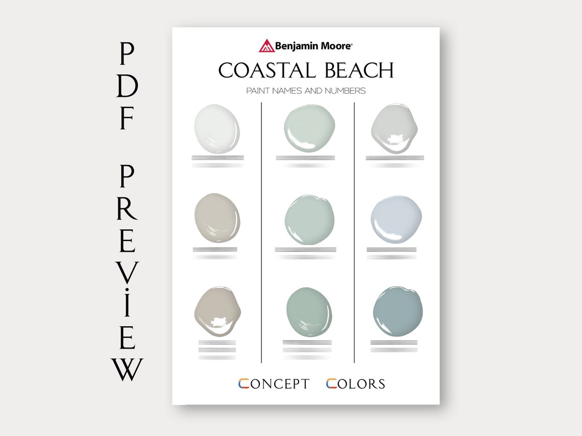 Benjamin Moore Coastal Beach Paint Palette Beach Review - Etsy