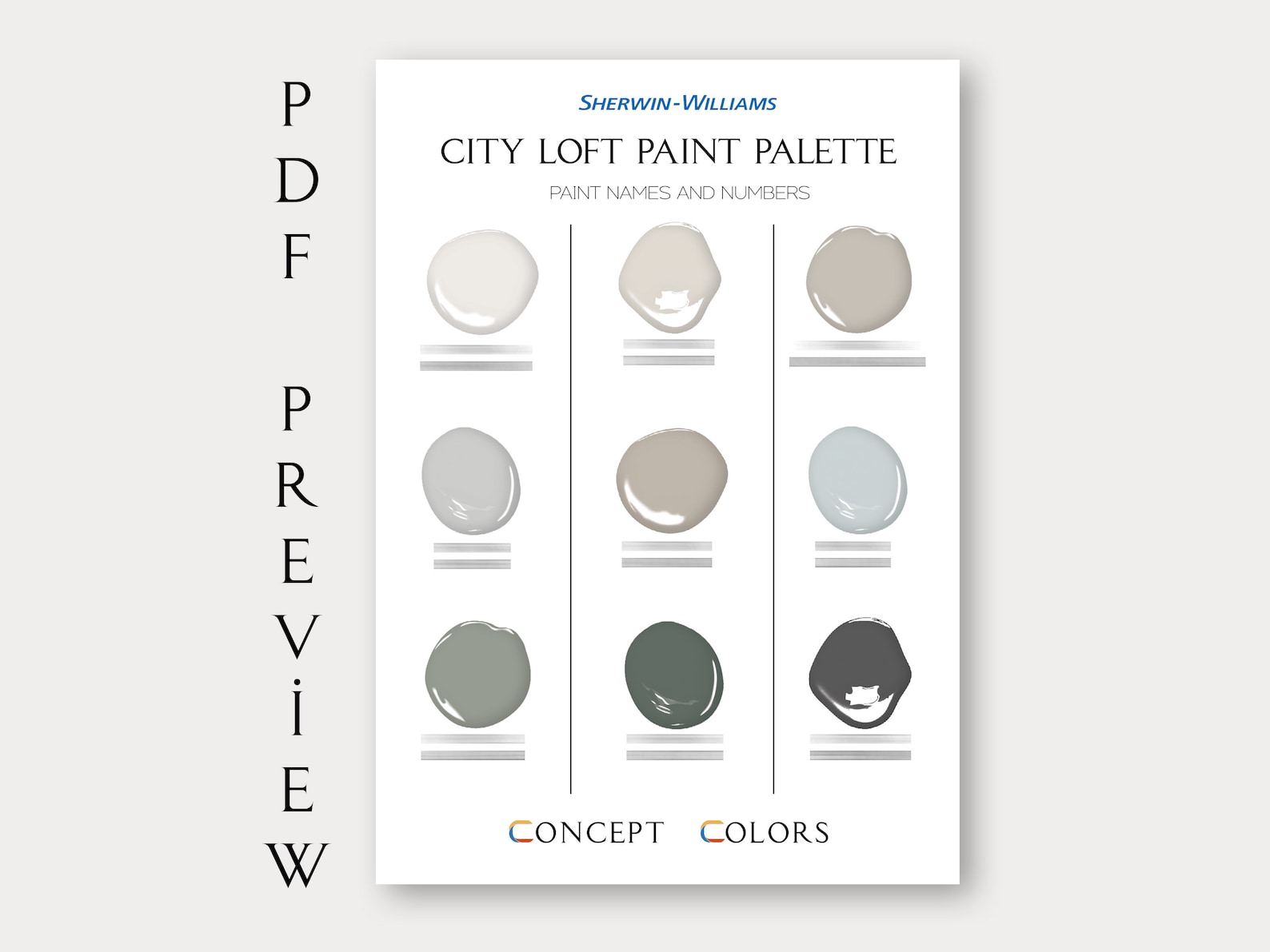 Sherwin Williams City Loft Paint Palette Complementary Whole - Etsy