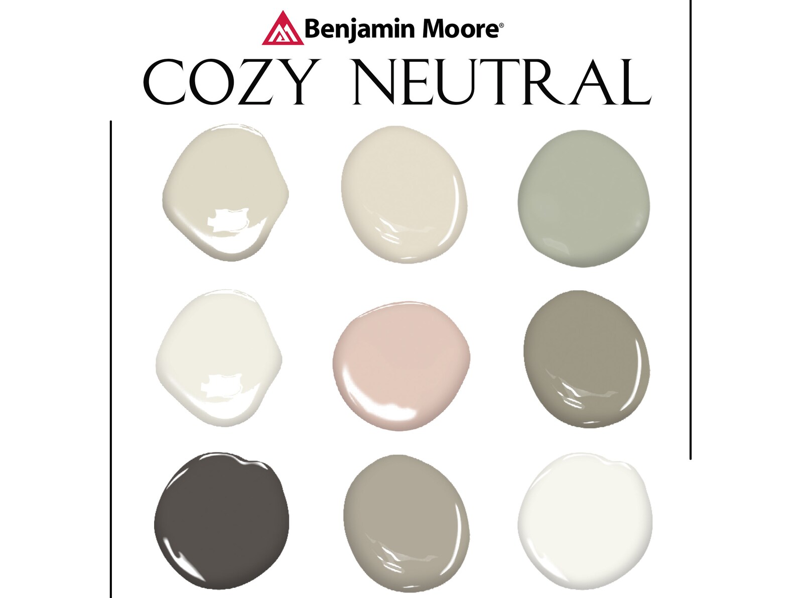 Benjamin Moore Cozy Neutral Home Color Palette 2022 Color of - Etsy Canada