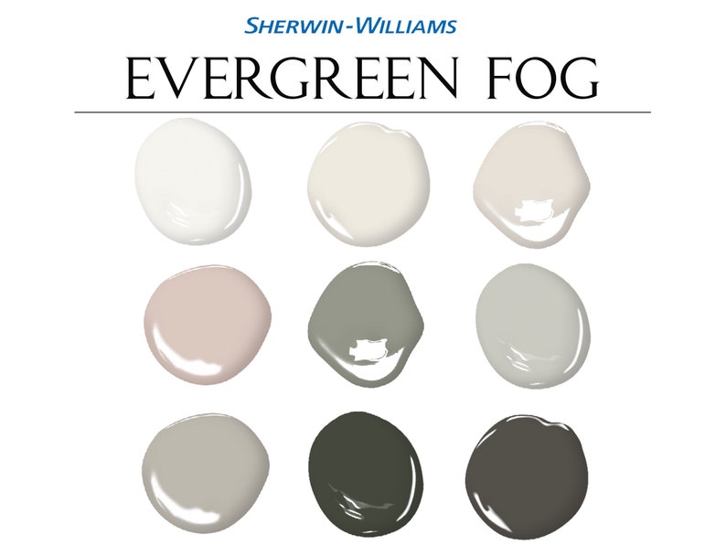 Sherwin Williams Evergreen Fog Paint Palette: Whole Home Paint Colors ...