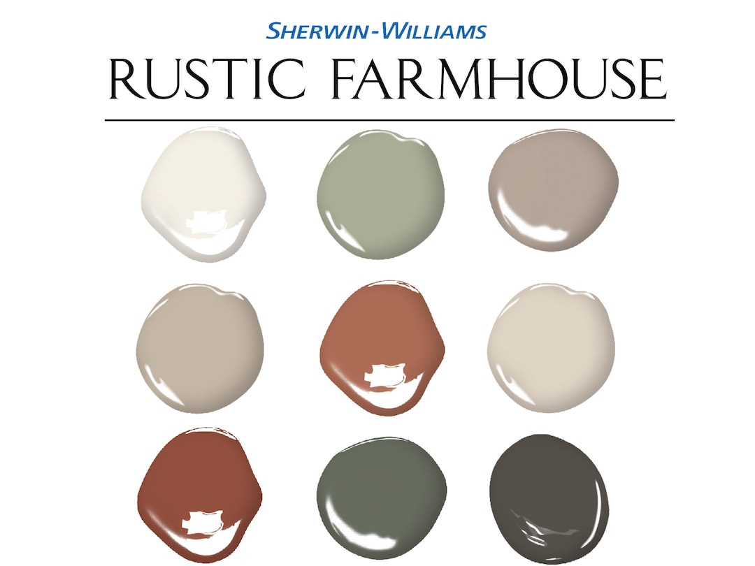 Rustic Farmhouse Paint Palette, Sherwin Williams, Whole House Paint ...
