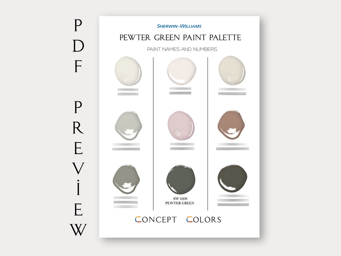 Sherwin-williams Pewter Green Paint Palette, Redend Point Color Palette ...