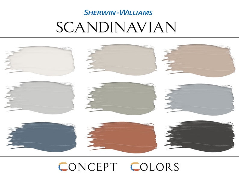 Sherwin Williams Scandinavian Paint Palette Scandinavian - Etsy