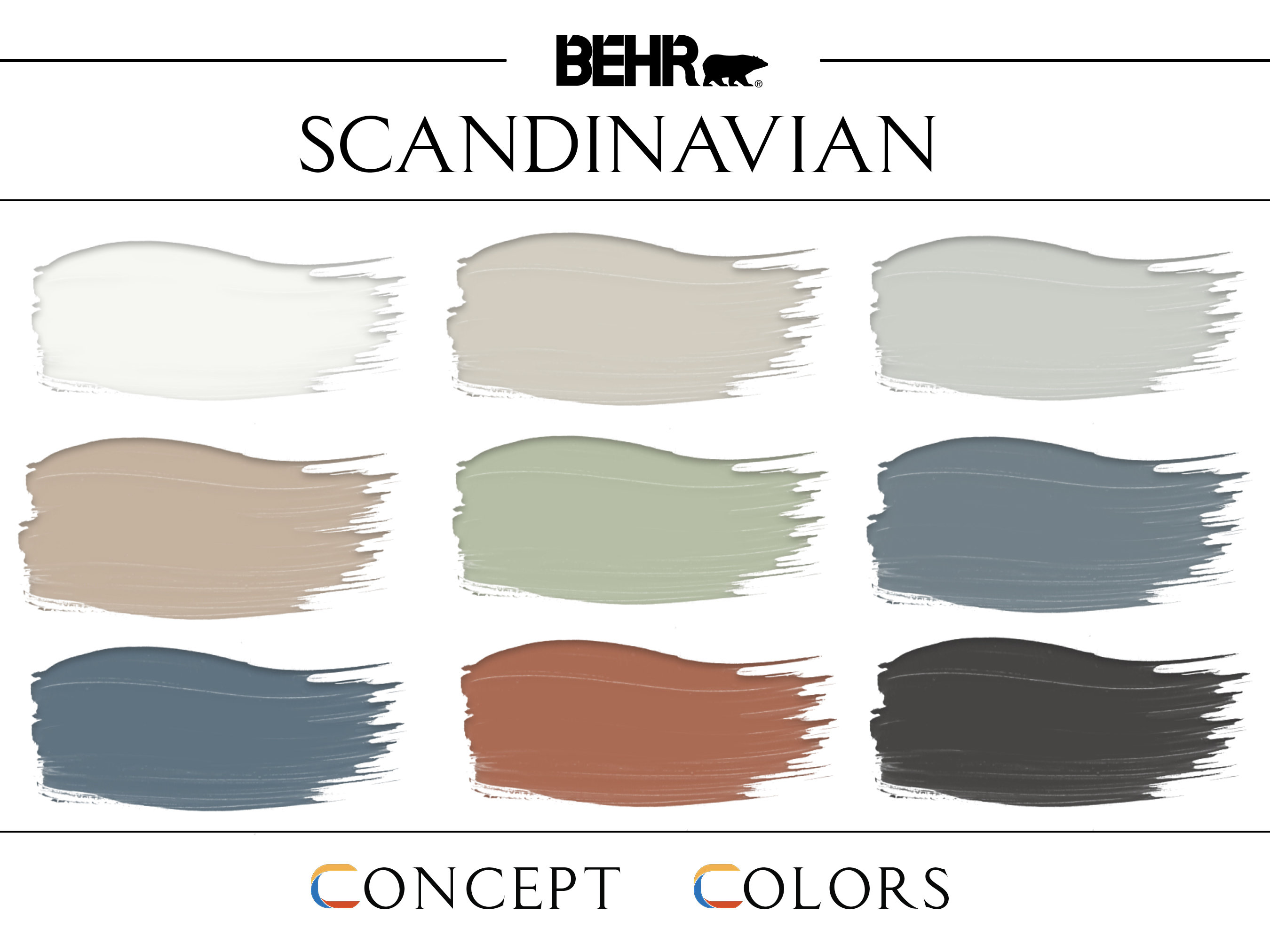 Behr Scandinavian Paint Palette Scandinavian Style Whole - Etsy