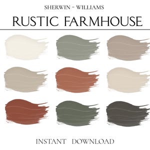 Rustic Farmhouse Home Paint Color Palette for Cozy House Decor, Sherwin ...