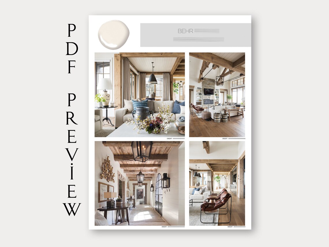 Rustic Farmhouse Paint Palette Behr Paint Guide Whole House - Etsy