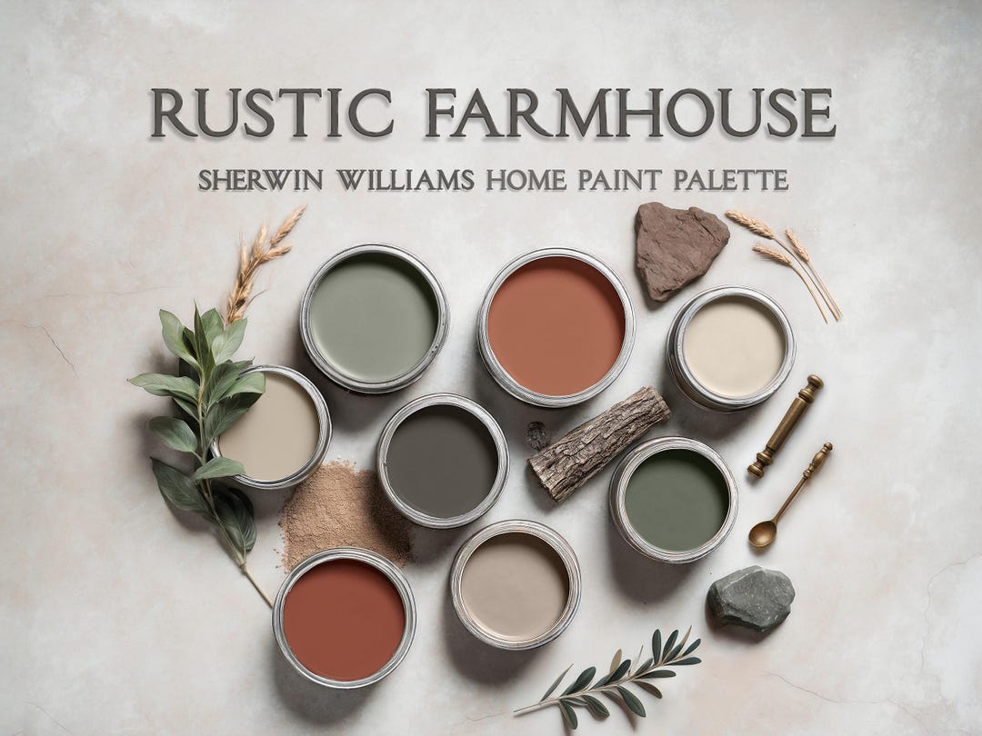 Rustic Farmhouse Home Paint Color Palette for Cozy House Decor, Sherwin ...
