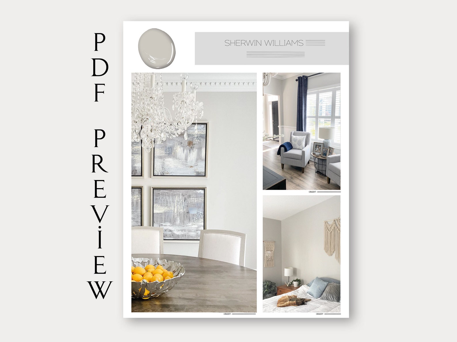 Repose Gray Color Palette, Sherwin Williams, Whole House Paint, Neutral ...