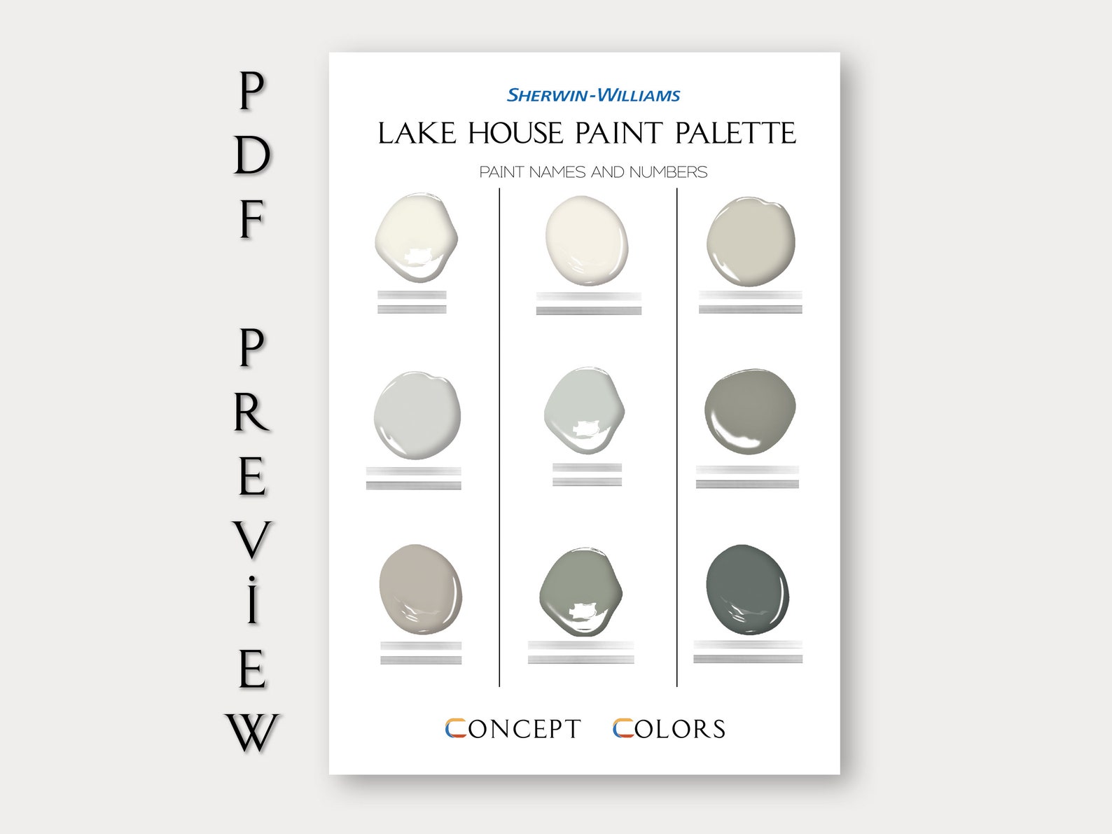 Lake House Paint Palette - Sherwin Williams, Sage Green Color Palette ...