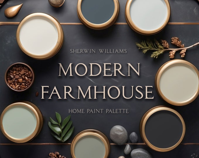 Farmhouse Paint Color Scheme, Premade Paint Palette, Sherwin Williams ...