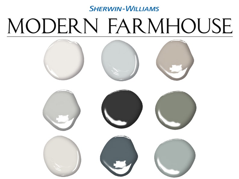 Sherwin Williams Modern Farmhouse Paint Palette Modern - Etsy