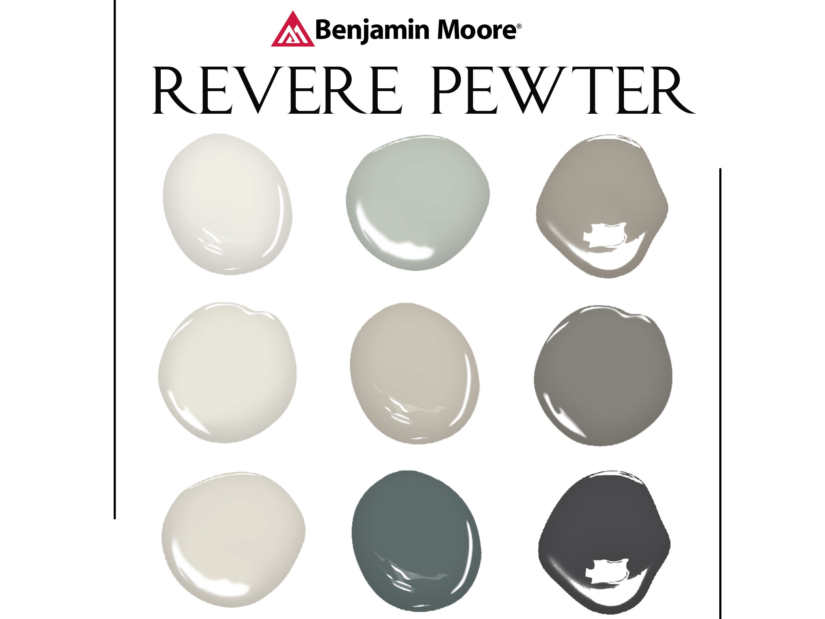 Revere Pewter Paint Palette, Benjamin Moore, Natural Colors, Revere ...