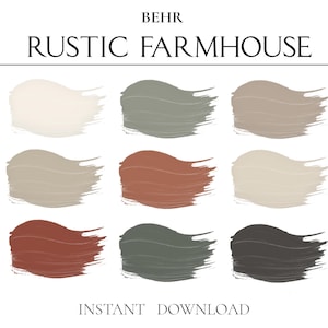 Rustic Farmhouse Paint Palette, Behr Color Scheme, Modern Rustic House ...