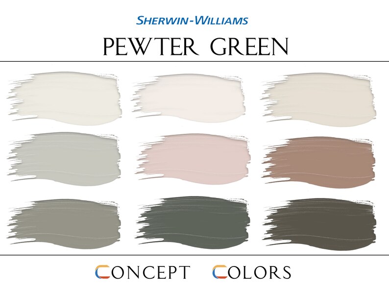 Sherwin-williams Pewter Green Paint Palette, Redend Point Color Palette ...