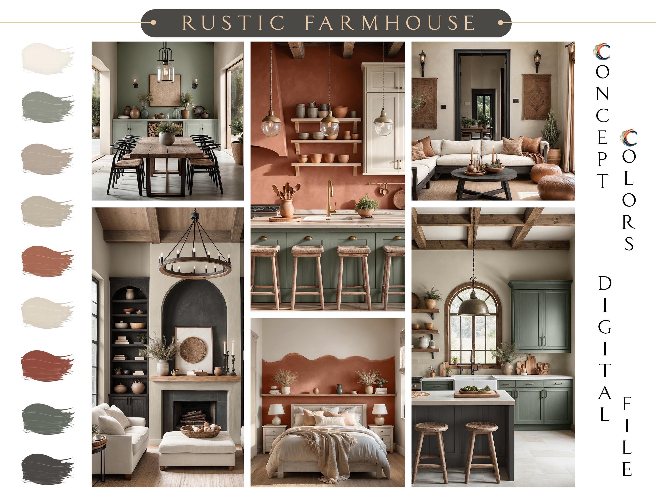 Rustic Farmhouse Home Paint Color Palette for Cozy House Decor, Behr ...