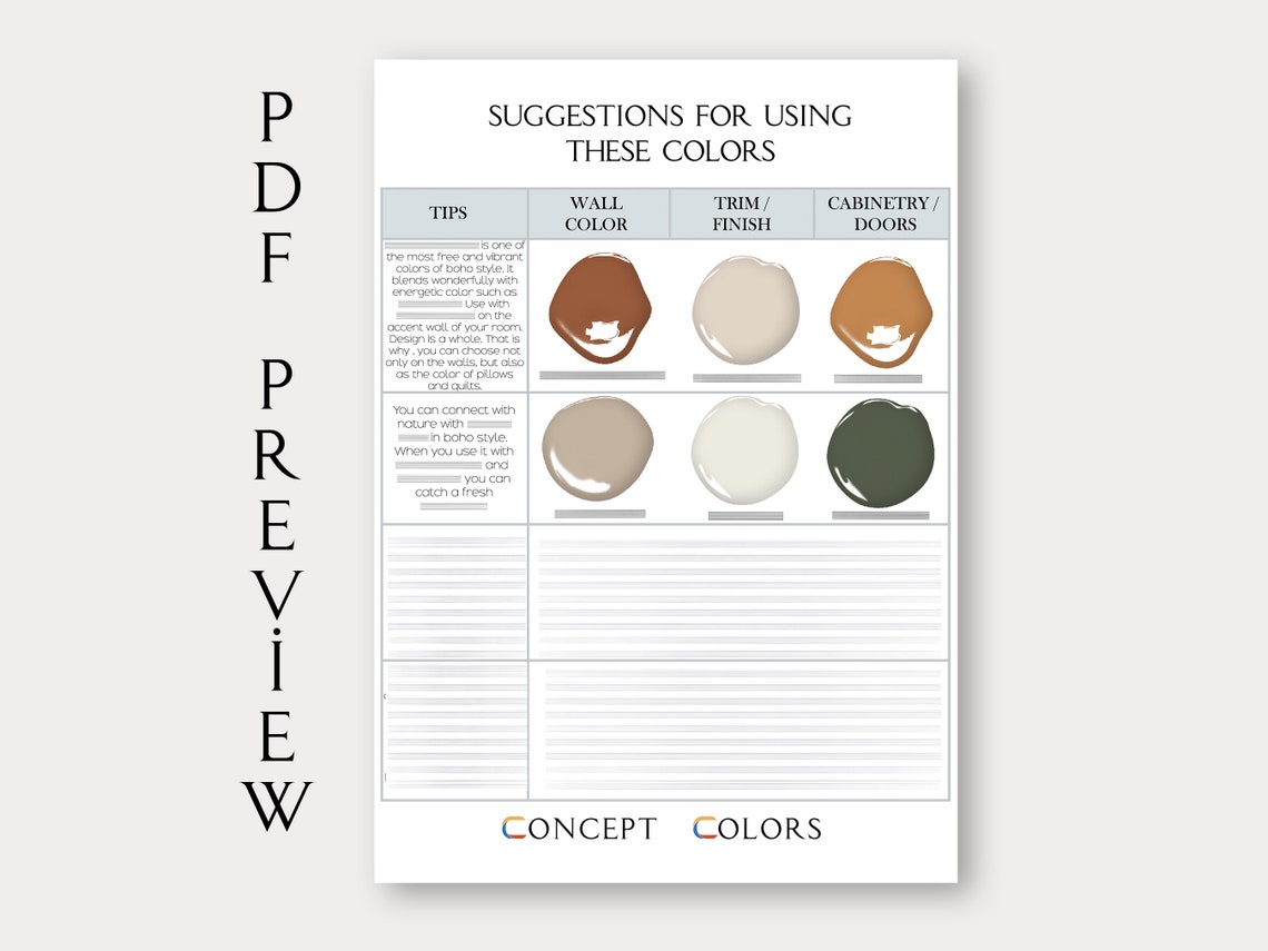 Bohemian Home Paint Palette Behr Complementary Whole House - Etsy