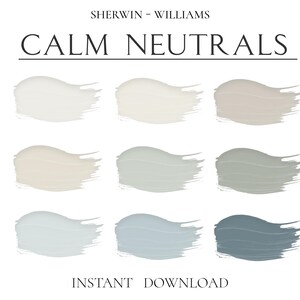 Calm Neutrals Home Paint Palette, Sherwin Williams, Modern Calm ...