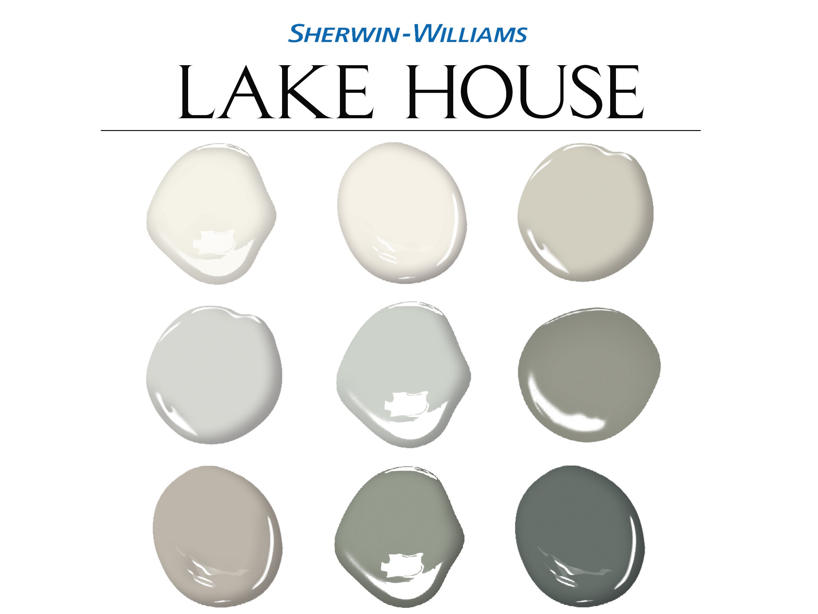 Lake House Paint Palette Sherwin Williams Lake House Color - Etsy