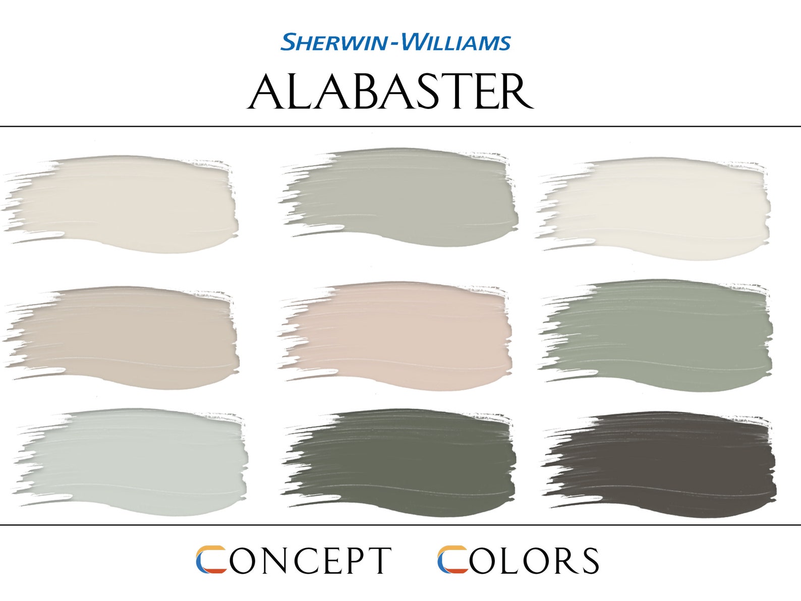 Alabaster Coordinating Colors - Sherwin Williams, Whole House Paint ...