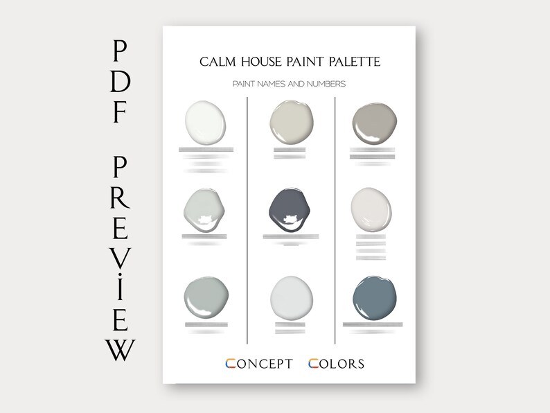 Calm House Paint Palette Benjamin Moore Calm Review Coastal - Etsy