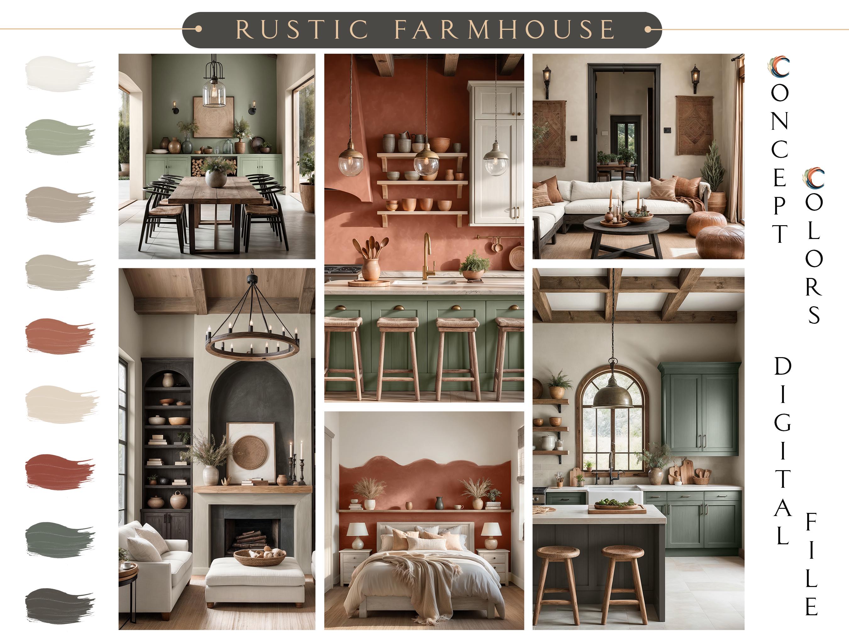 Benjamin Moore, Rustic Farmhouse Paint Palette, Soft Neutral Home ...