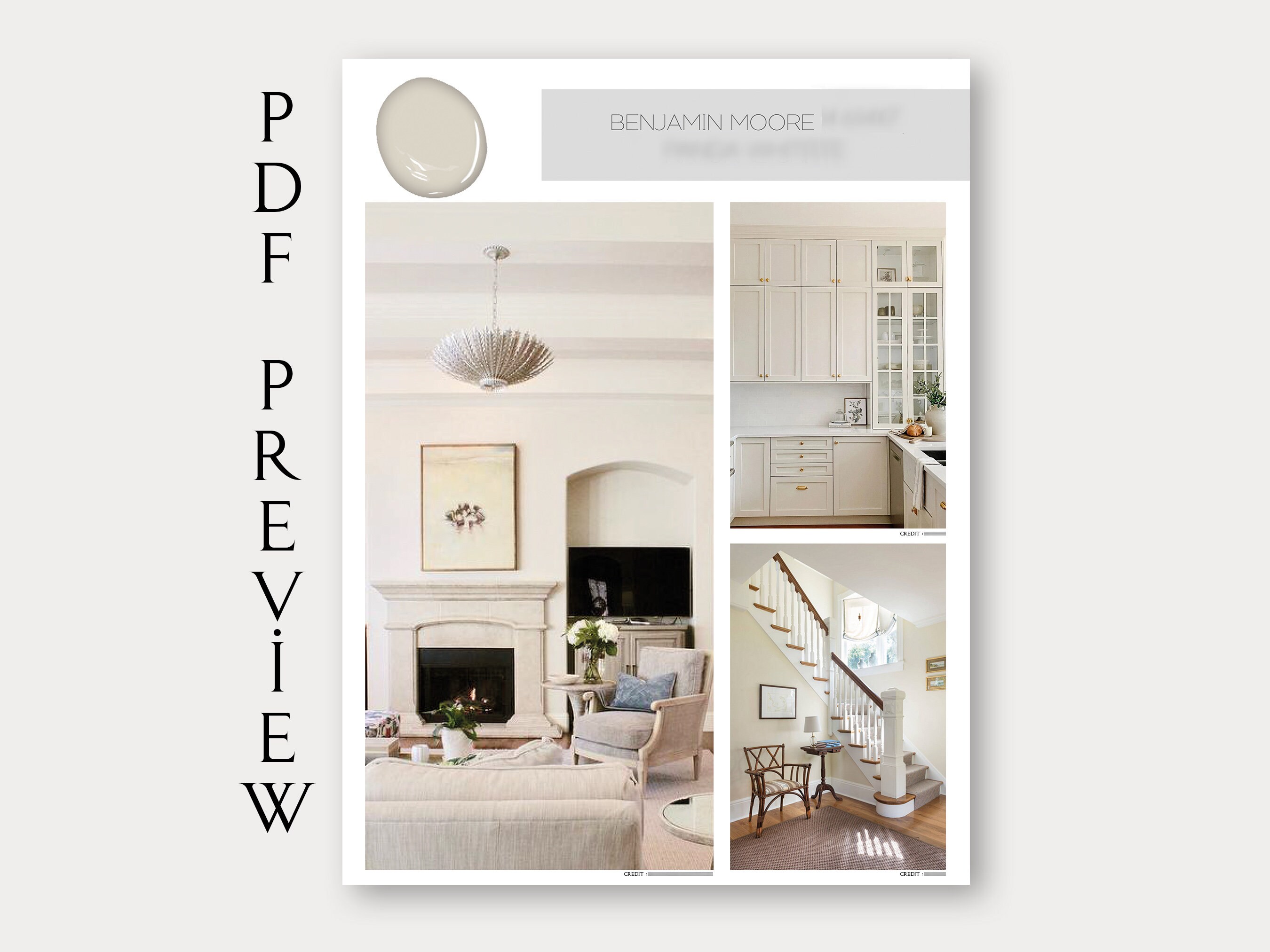 White Dove Paint Palette Benjamin Moore Color Palette White - Etsy UK