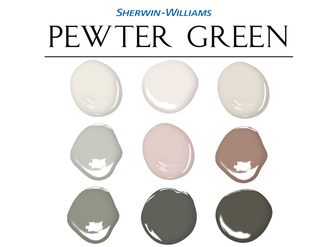 Sherwin Williams Pewter Green Paint Palette: Whole House Paint Colors ...