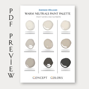 Warm Neutrals Paint Palette - Sherwin Williams, Natural Warm Colors ...